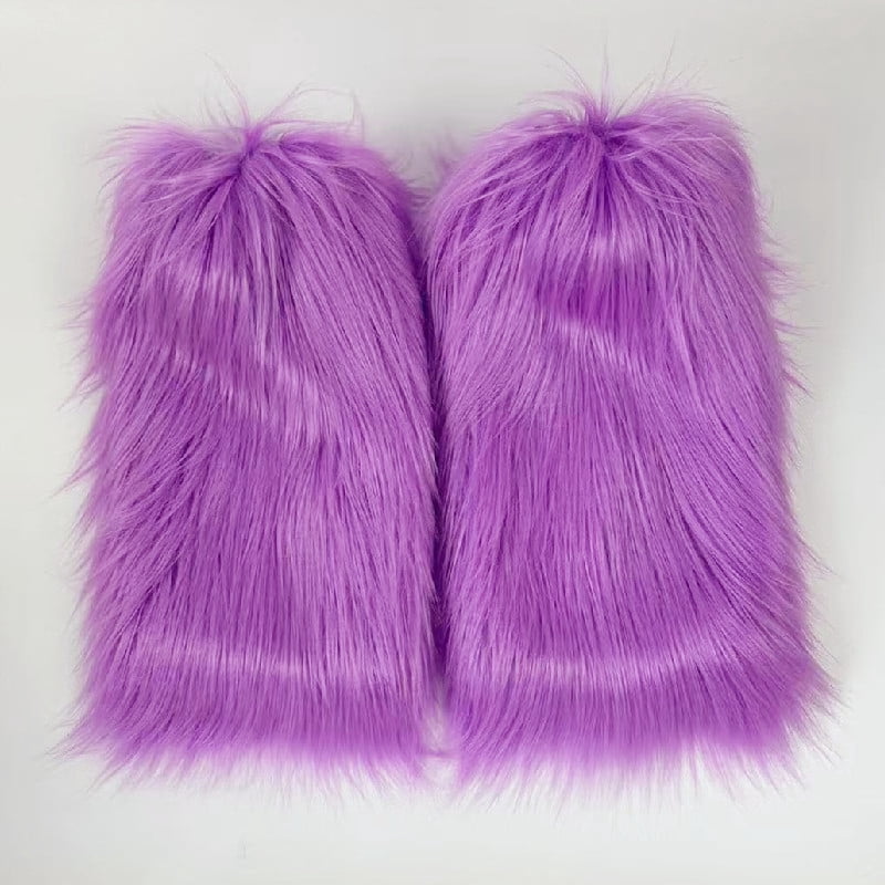 Firefly Hope Women's Faux Fur Fuzzy Leg Warmers & Furry Boot Cuffs ...