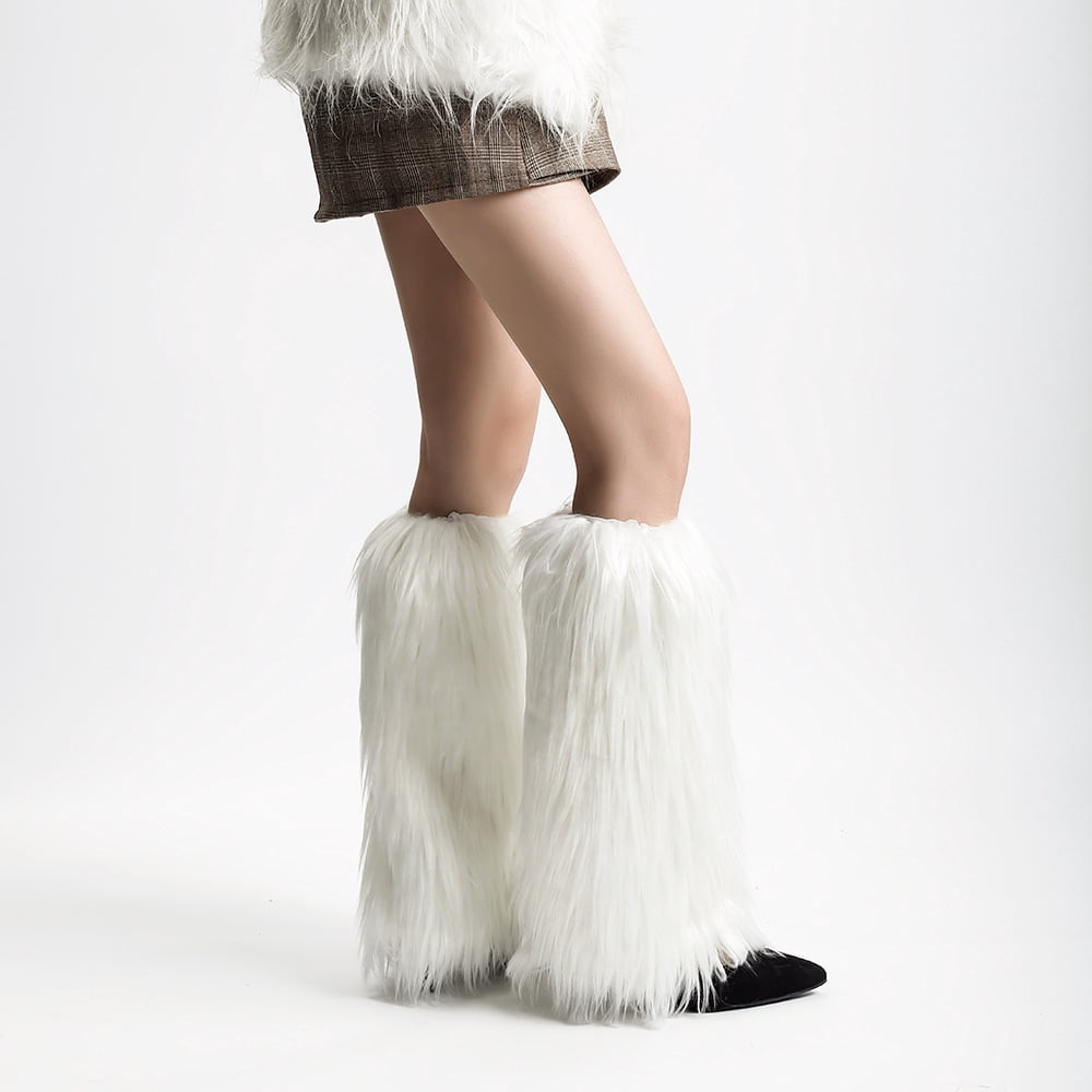 Firefly Hope Women's Faux Fur Fuzzy Leg Warmers & Furry Boot Cuffs ...