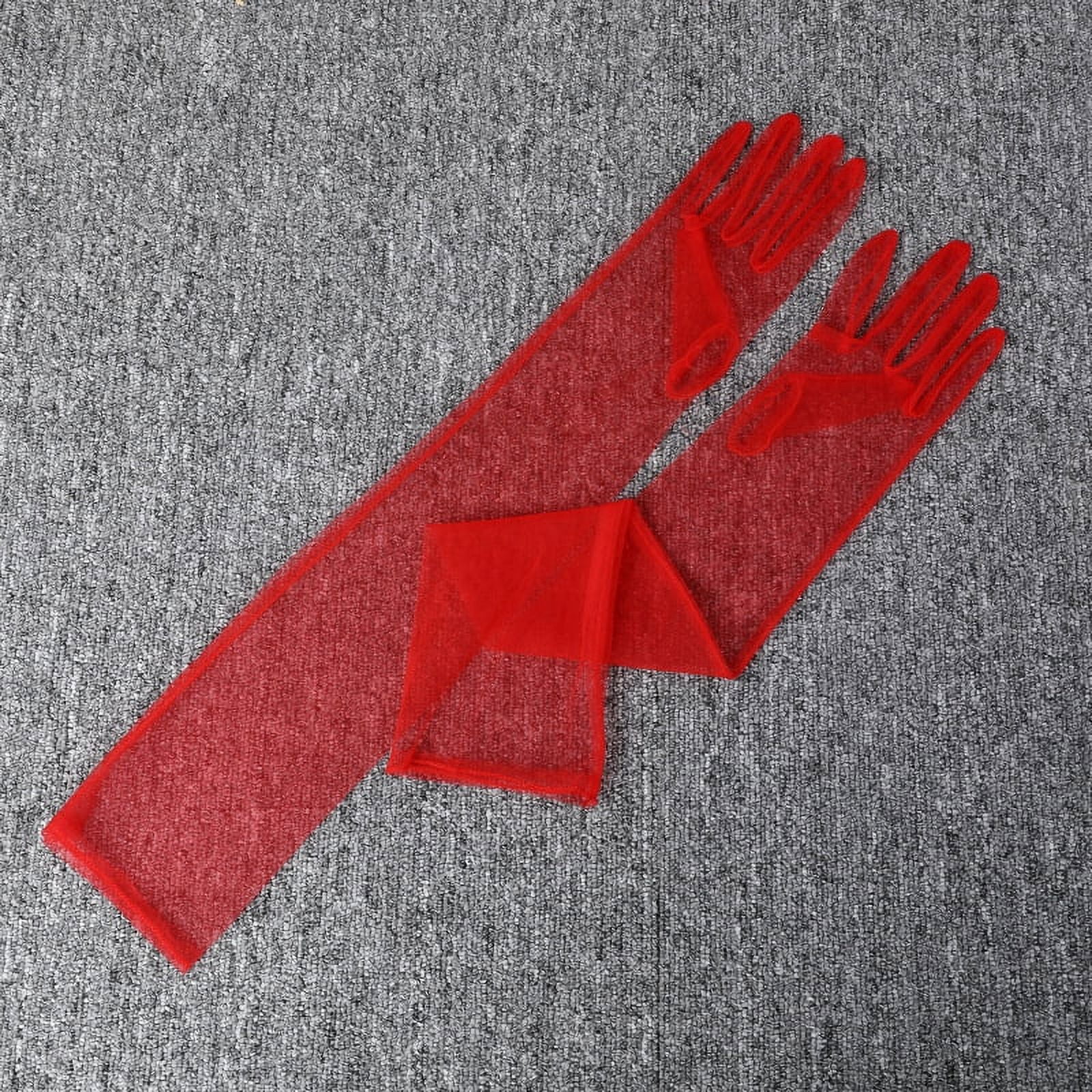 Firefly Hope Women's Super Long Sheer Mesh Tulle Opera Gloves, Sexy ...