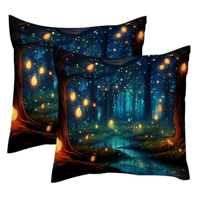Firefly Insect Luxurious Velvet Throw Pillow Inserts 2PCS Chair Pillow ...
