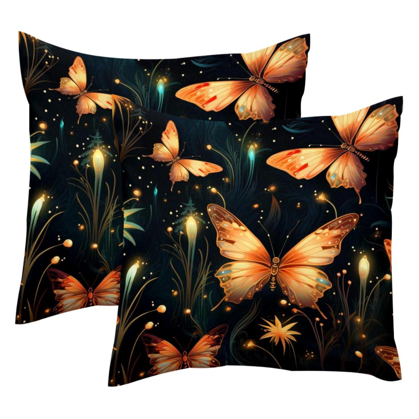Firefly Insect Luxurious Velvet Throw Pillow Inserts 2PCS Chair Pillow ...