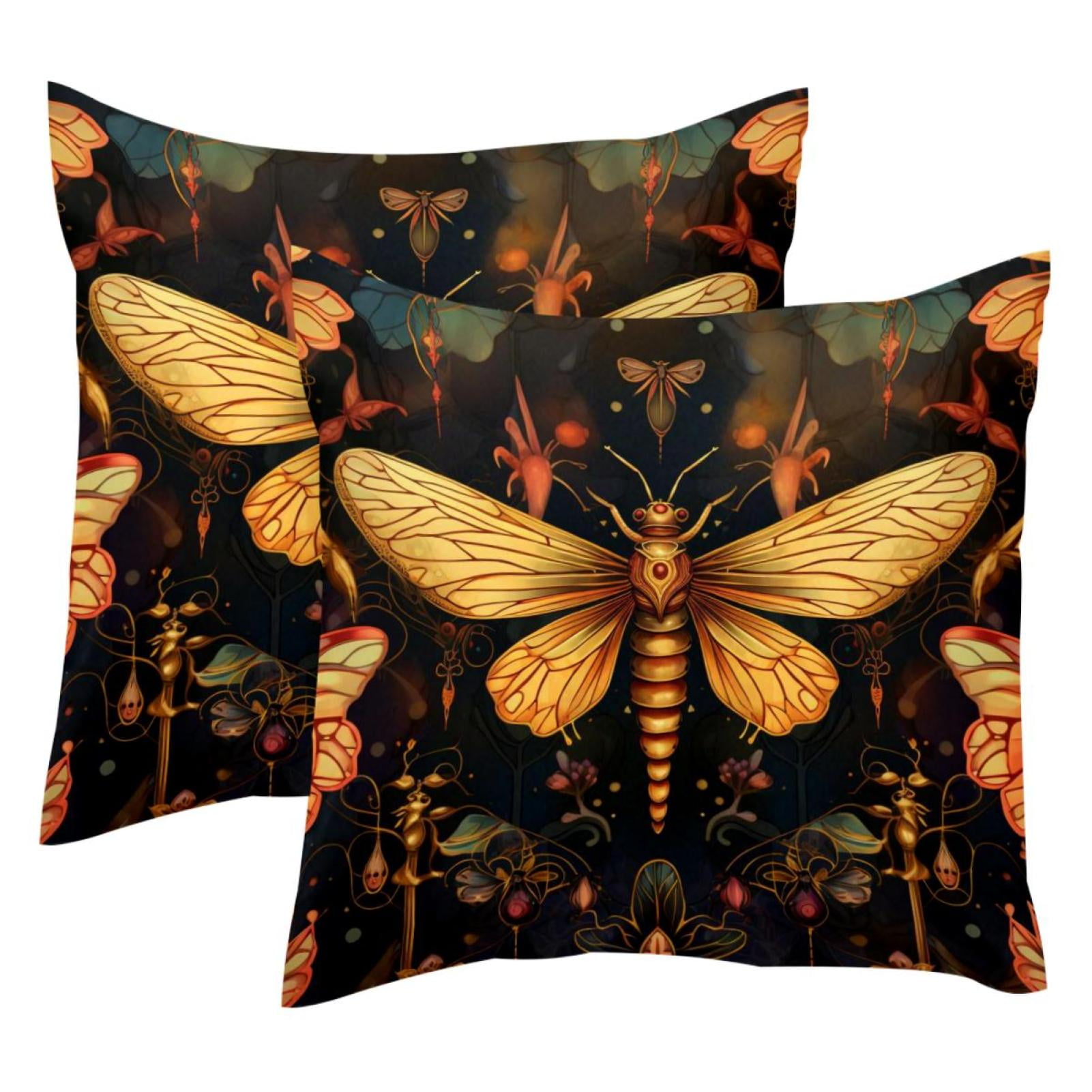 Firefly Insect Luxurious Velvet Throw Pillow Inserts 2PCS Chair Pillow ...