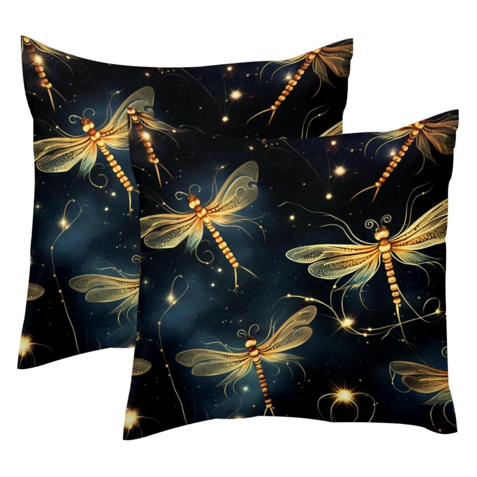 Firefly Insect Luxurious Velvet Throw Pillow Inserts 2PCS Chair Pillow ...