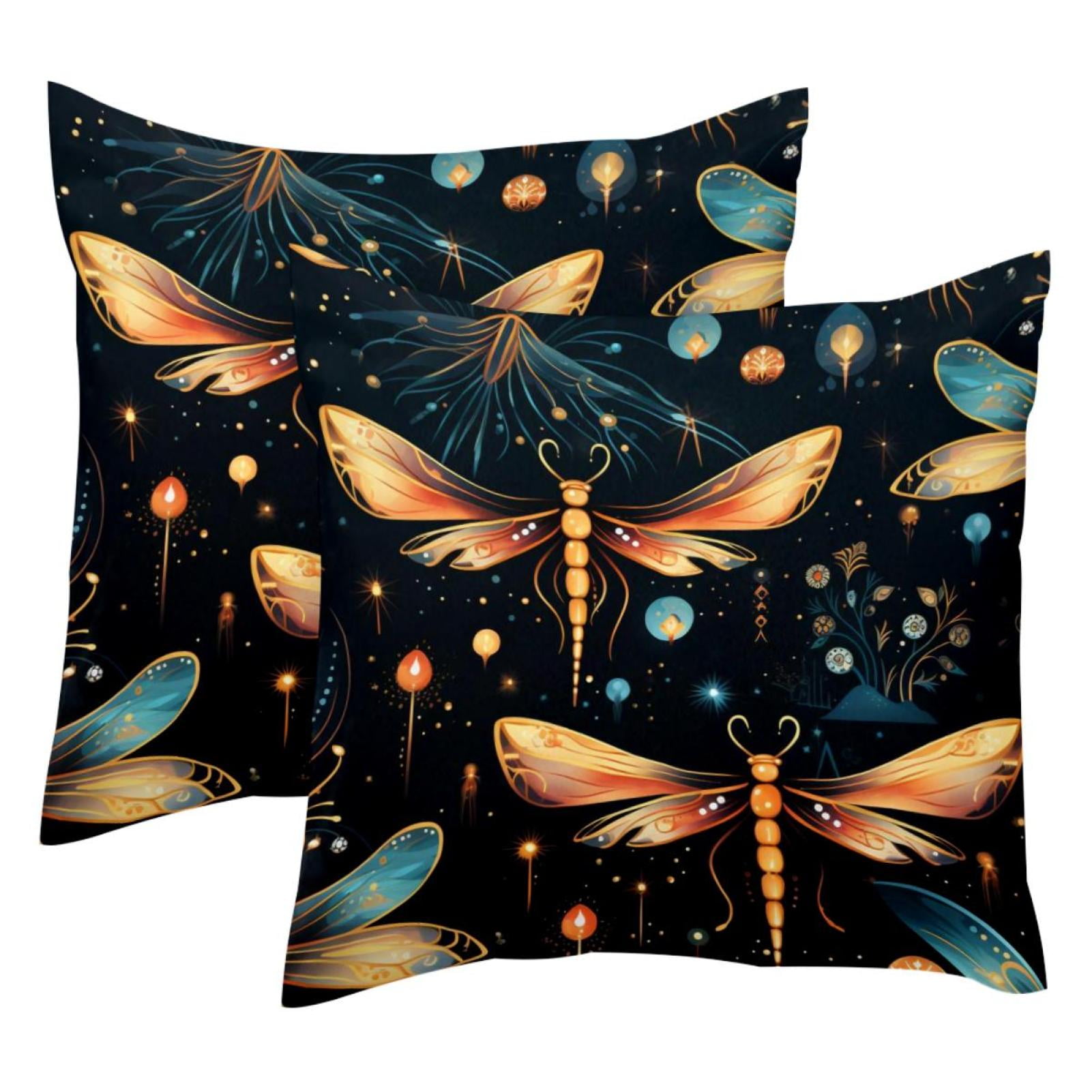 Firefly Insect Pattern 2PCS Printed Square Cushion 16x16 Inch Pillow ...