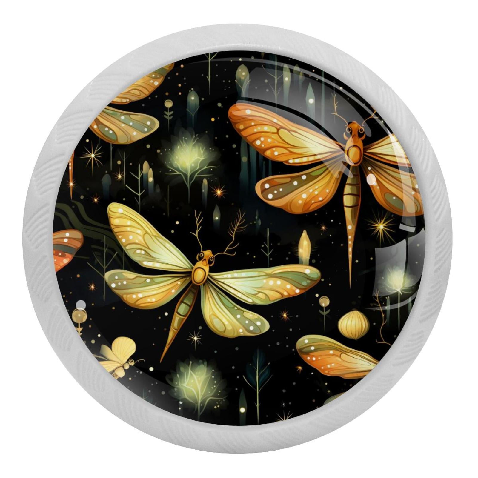 Firefly Insect Pattern 4PCS Cabinet Knobs Pulls Fluorescent Drawer ...