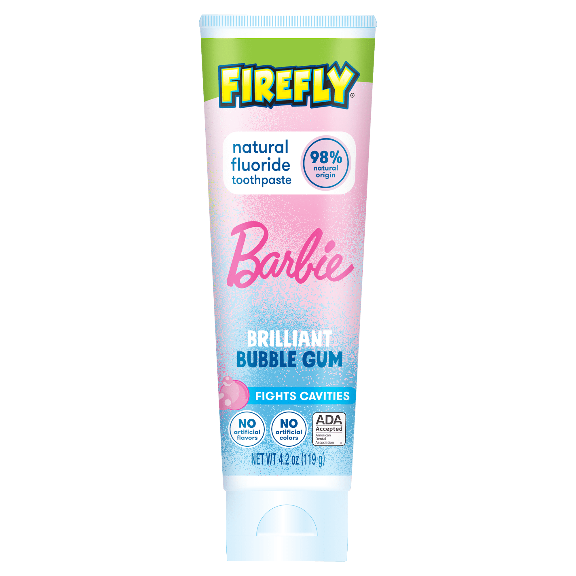 Firefly Kids Anticavity Natural Fluoride Toothpaste, Barbie, Bubble Gum ...