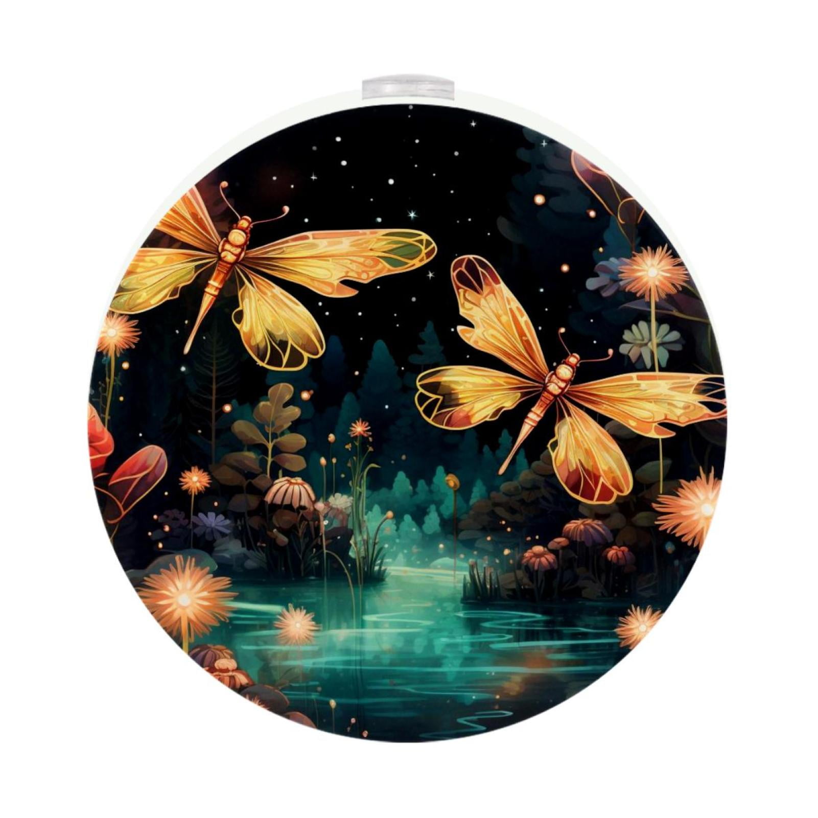 Firefly LED Round Night Light-2PCS: Bright and Compact Plug-in ...