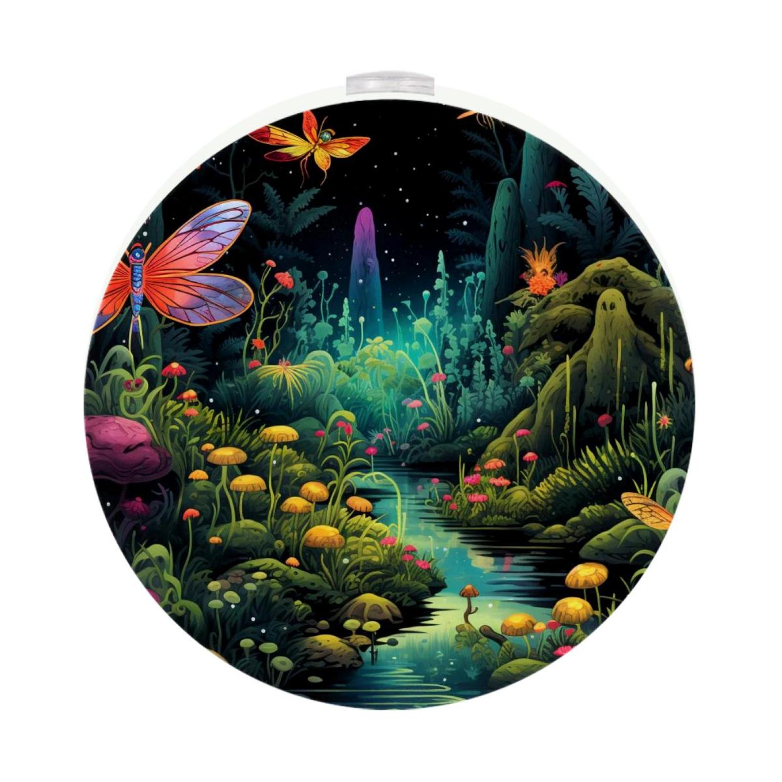 Firefly LED Round Night Light-2PCS: Bright and Compact Plug-in Lamps ...