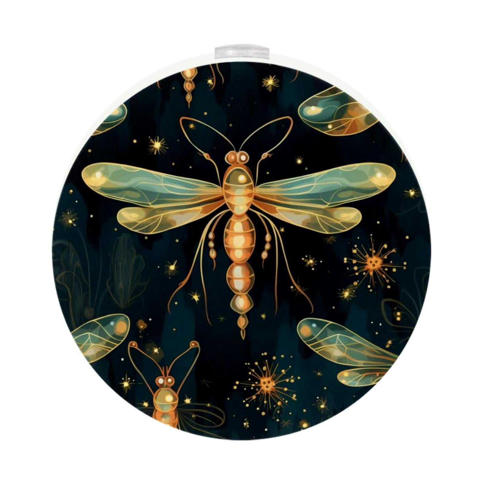 Firefly LED Round Night Light-2PCS, Compact and Energy-Saving Bedroom ...