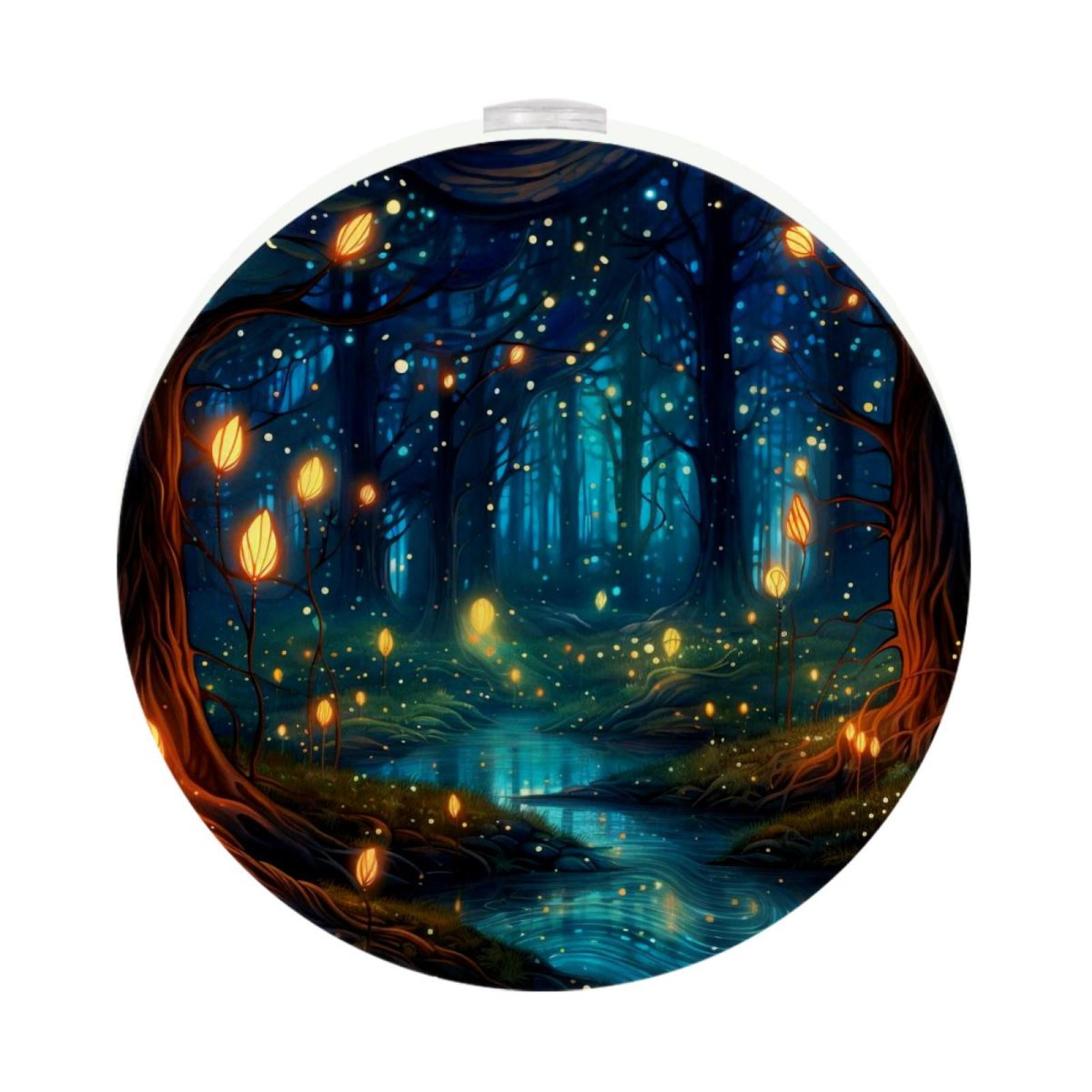 Firefly LED Round Night Light-2PCS, Energy-Efficient Plug-in Ambient ...