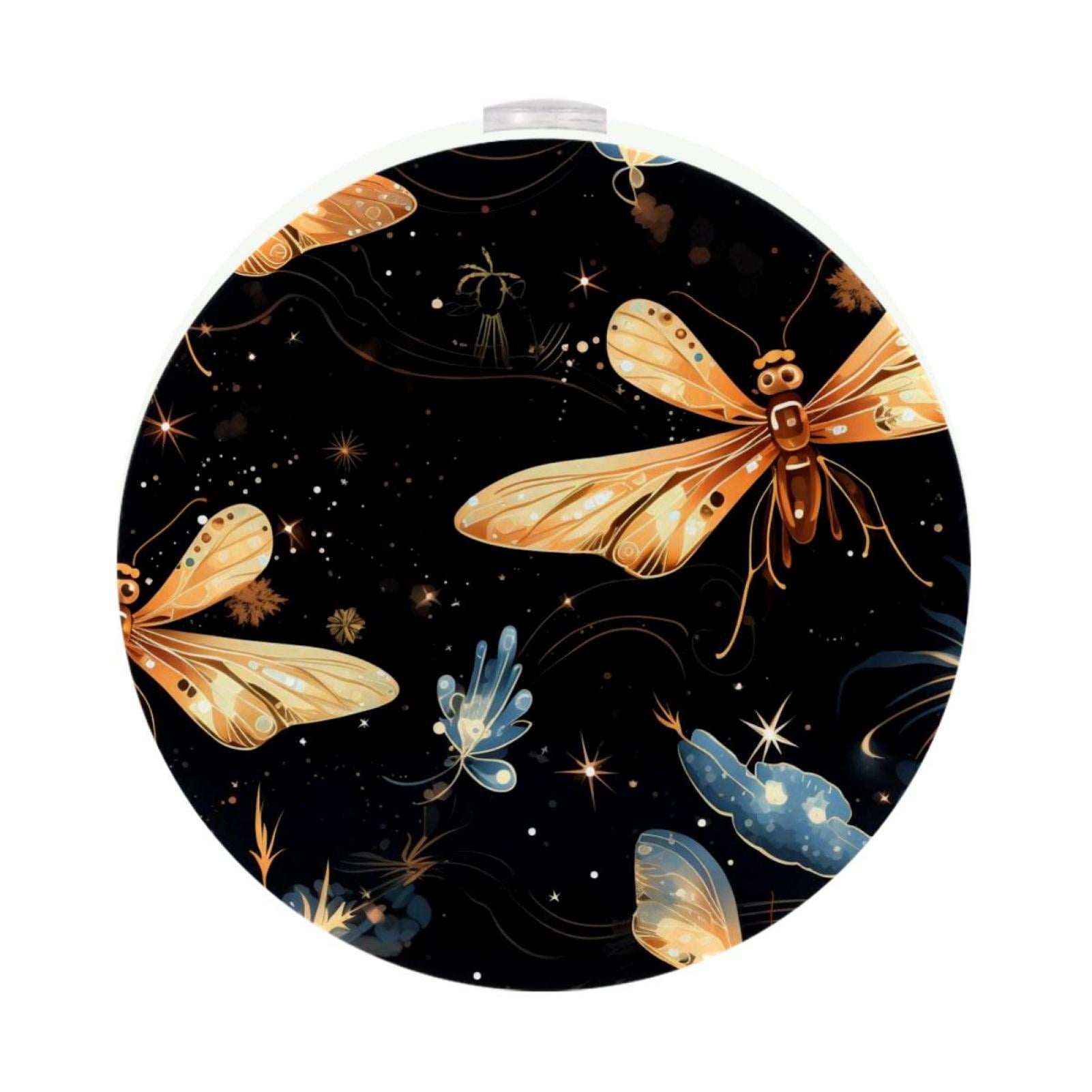 Firefly LED Round Night Light-2PCS, Energy Efficient Plug-in Bedroom ...