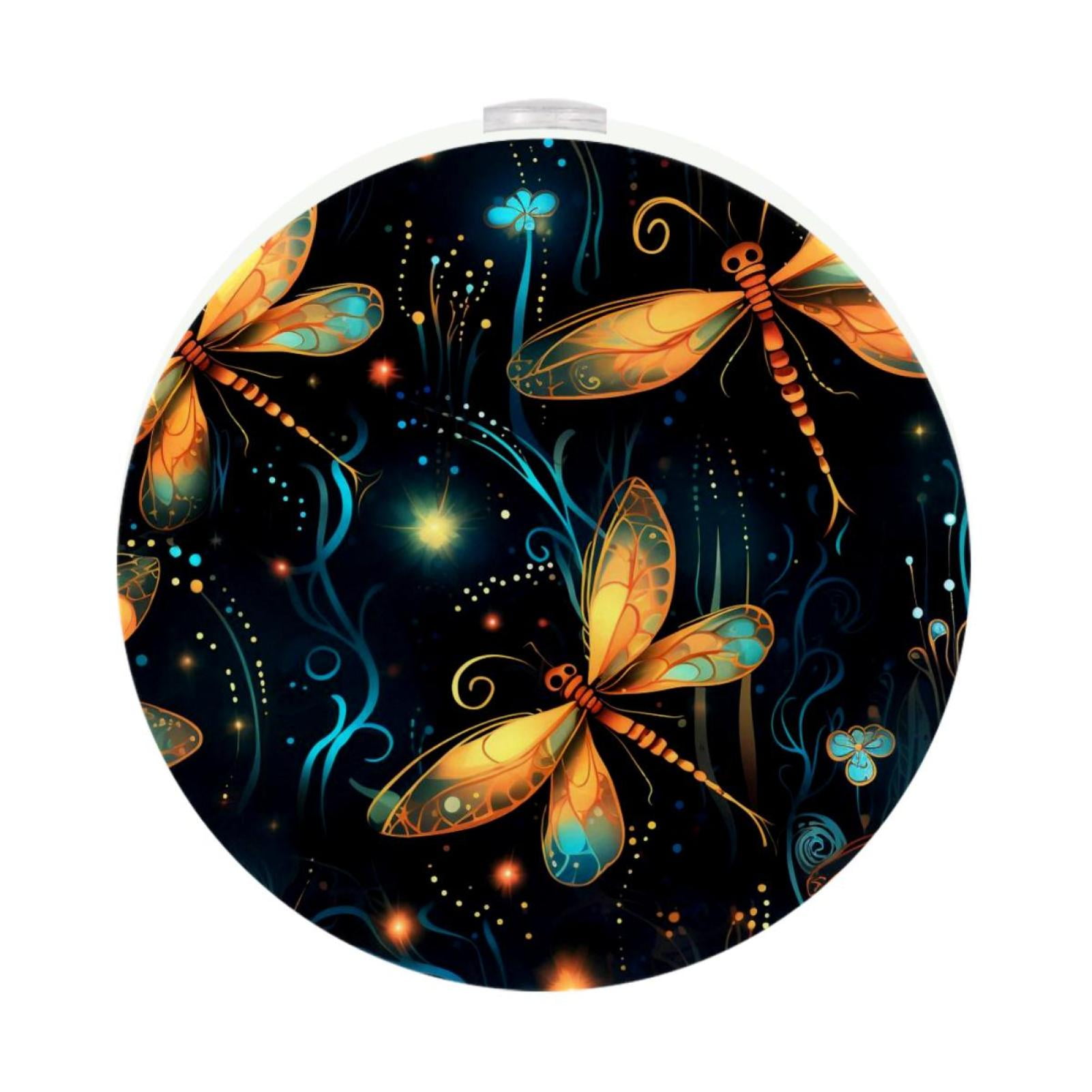 Firefly LED Round Night Light-2PCS, Energy Efficient Plug-in Bedroom ...
