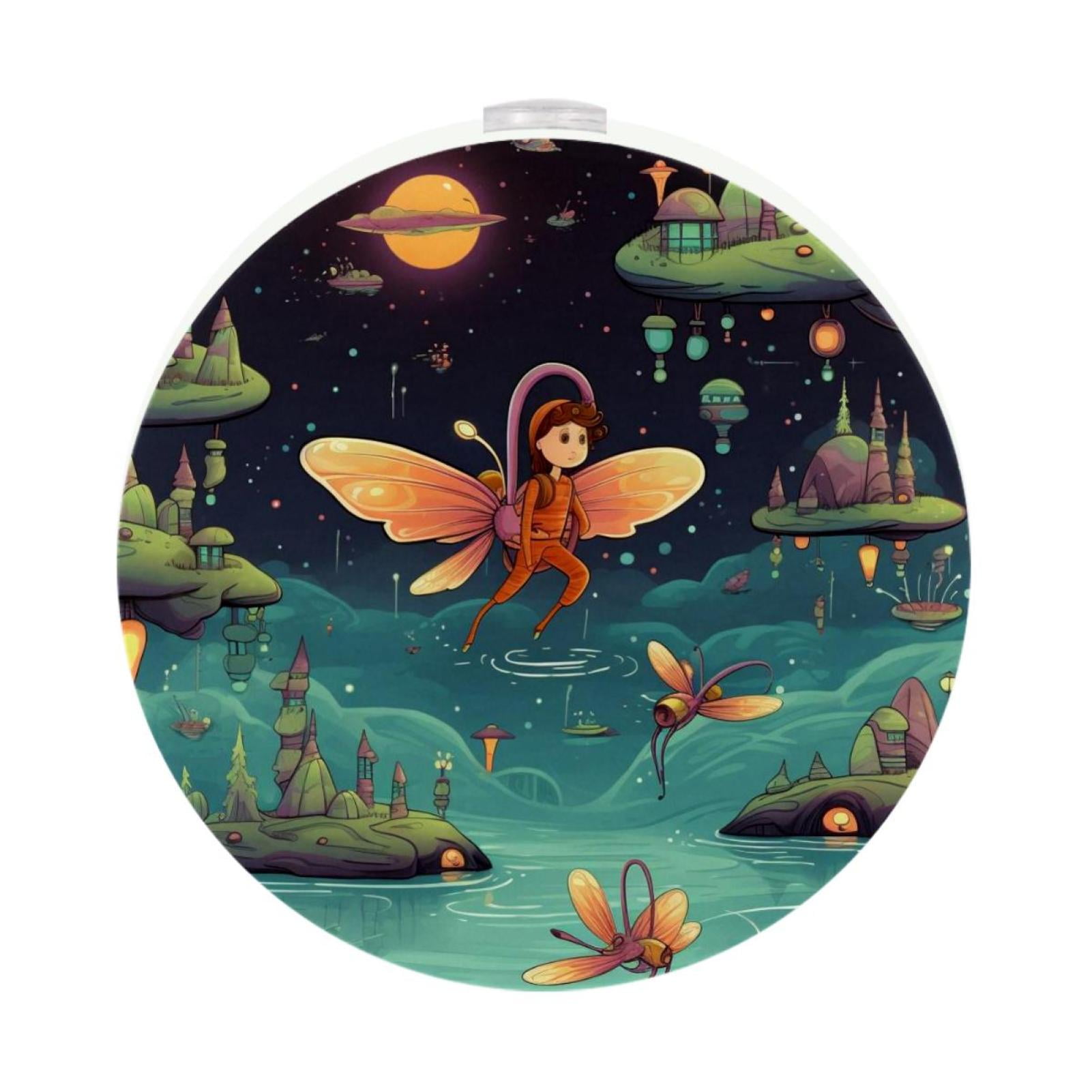 Firefly LED Round Night Light-2PCS | Energy-Efficient Plug-in ...