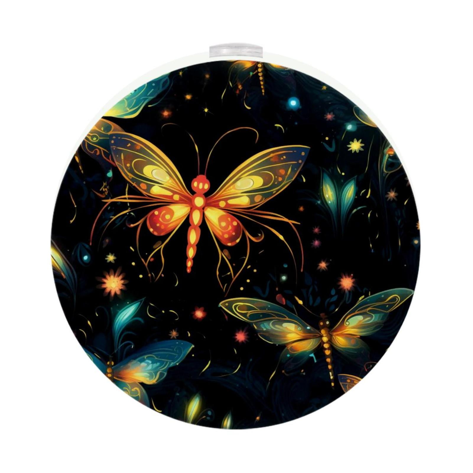 Firefly LED Round Night Light - 2PCS, Energy Efficient Plug-in Wall ...