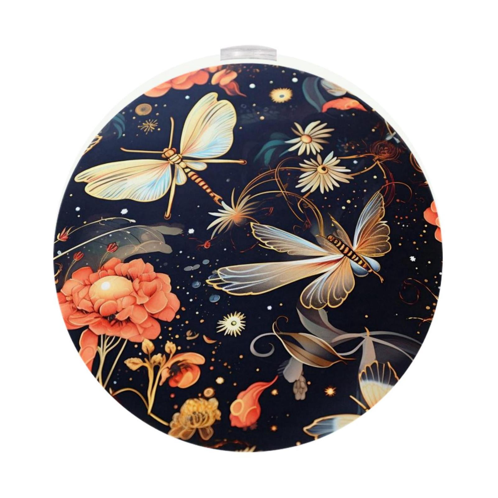 Firefly LED Round Night Light - 2PCS, Plug-in Dusk-to-Dawn Sensor ...