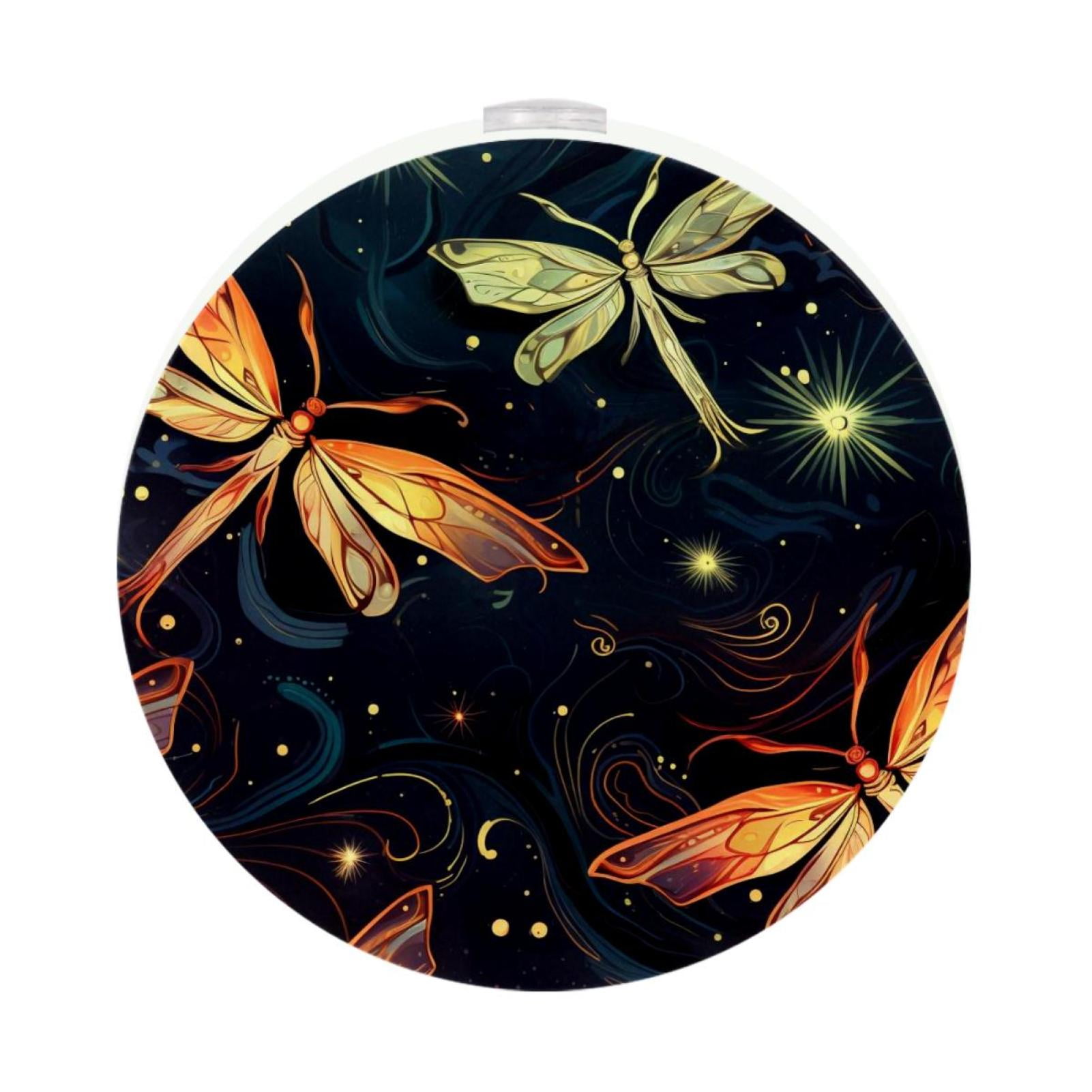 Firefly LED Round Night Light-2PCS, Plug-in Mini Wall Socket Soft White ...