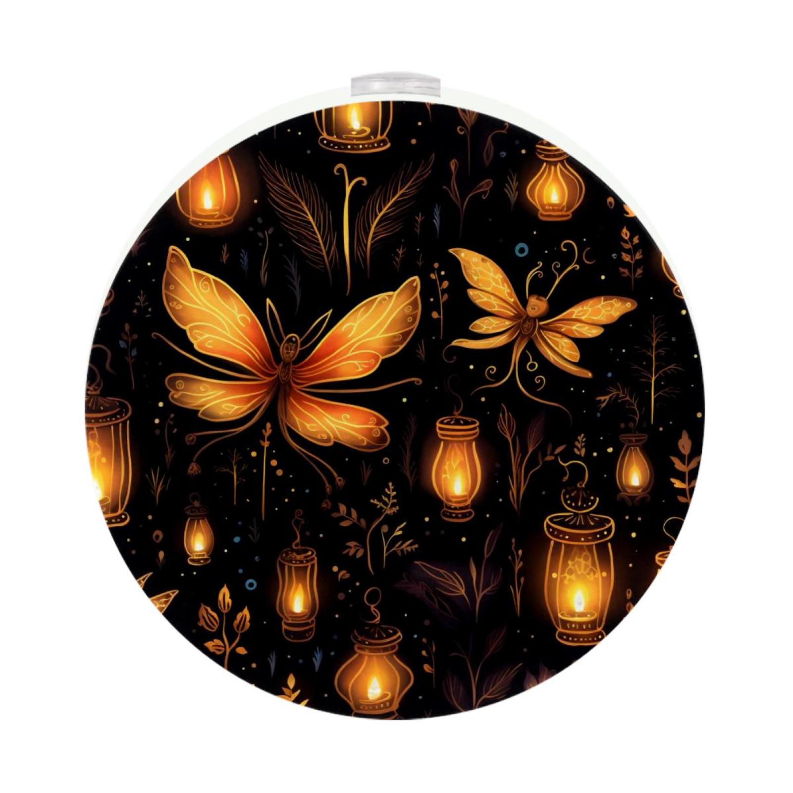 Firefly LED Round Night Light-2PCS, Plug-in Wall Nightlight with Dusk ...