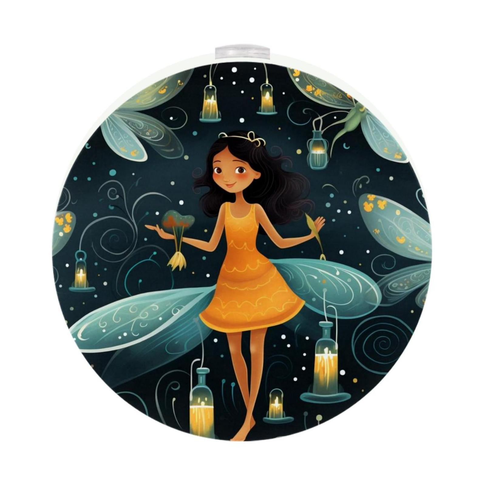 Firefly LED Round Night Light- Set of 2, Portable Rechargeable Mini ...