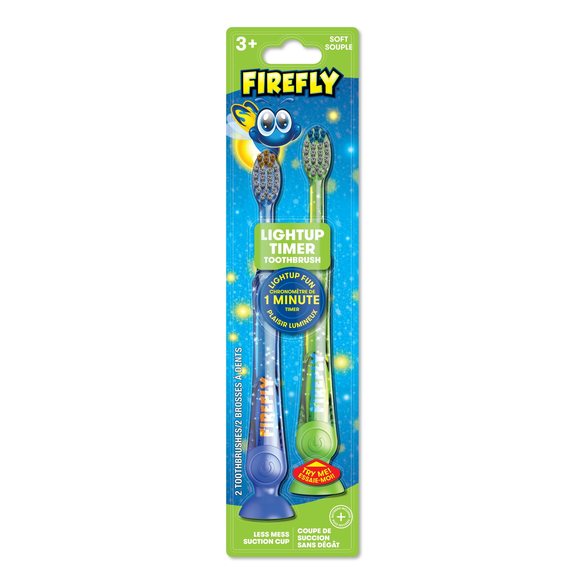 Firefly Light Up Timer Kids Toothbrush, Premium Soft Bristles, Blue and ...