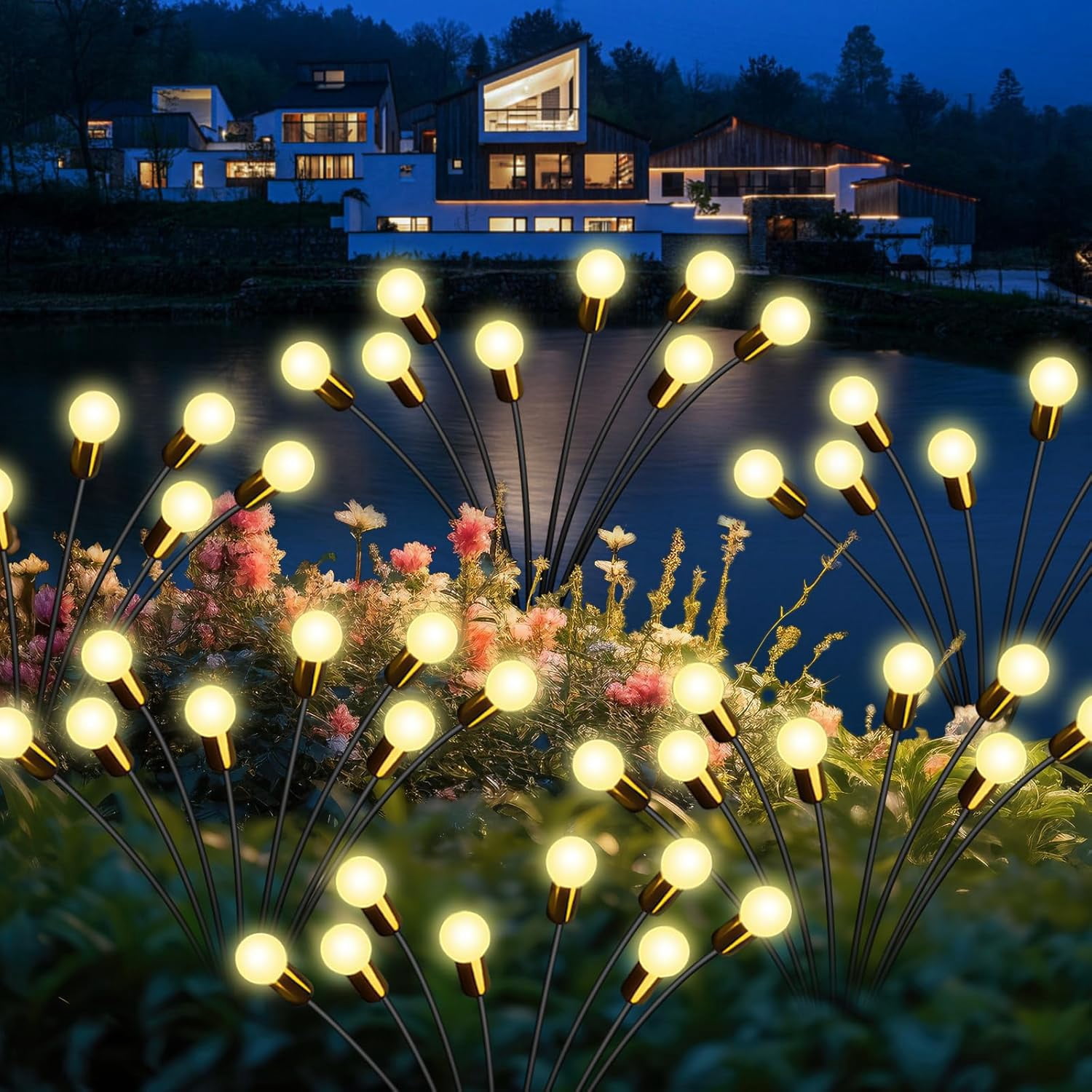 Firefly Lights Solar Outdoor, 6 Pack 48 LED Solar Firefly Lights ...