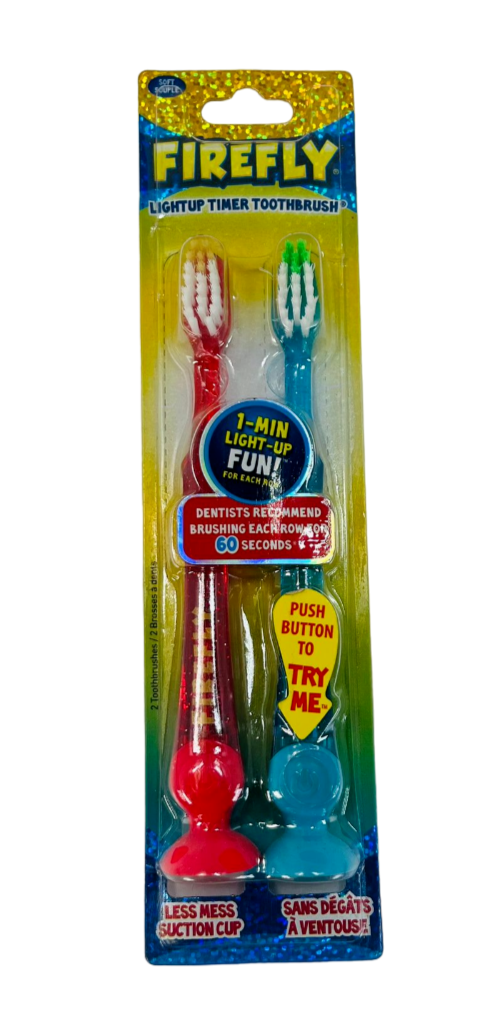 Firefly Lightup Kids Toothbrush Suction Cup 1 Minute Light Up Timer ...