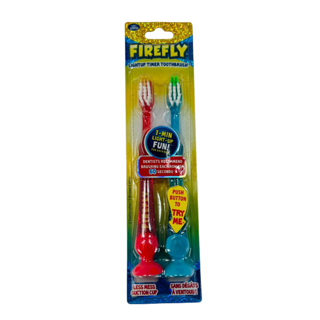 Firefly Lightup Kids Toothbrush Suction Cup 1 Minute Light Up Timer ...