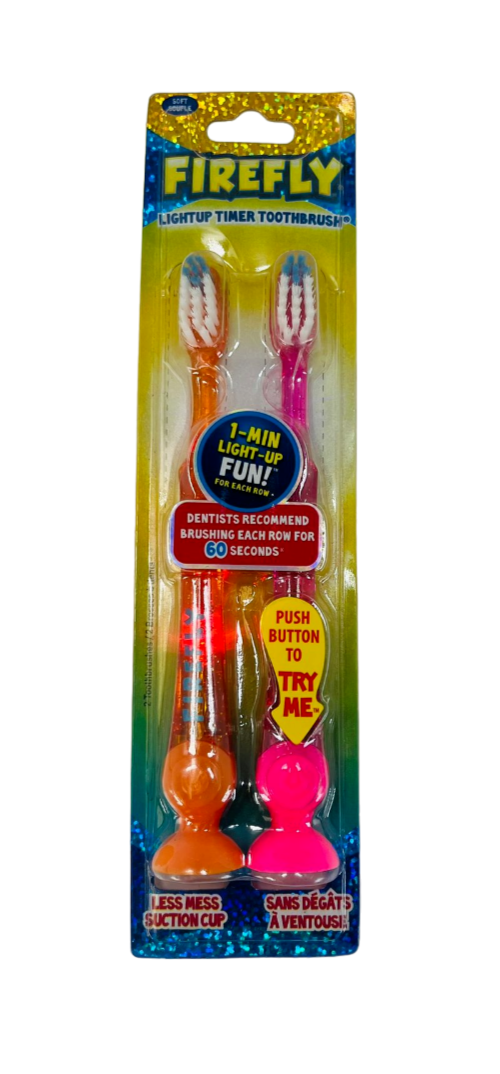 Firefly Lightup Kids Toothbrush Suction Cup 1 Minute Light Up Timer ...