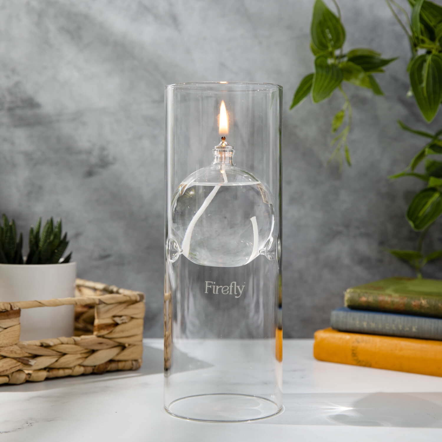 Firefly Modern Transcend Glass Oil Lamp | Bliss Oil Candle in 8-3/8 ...