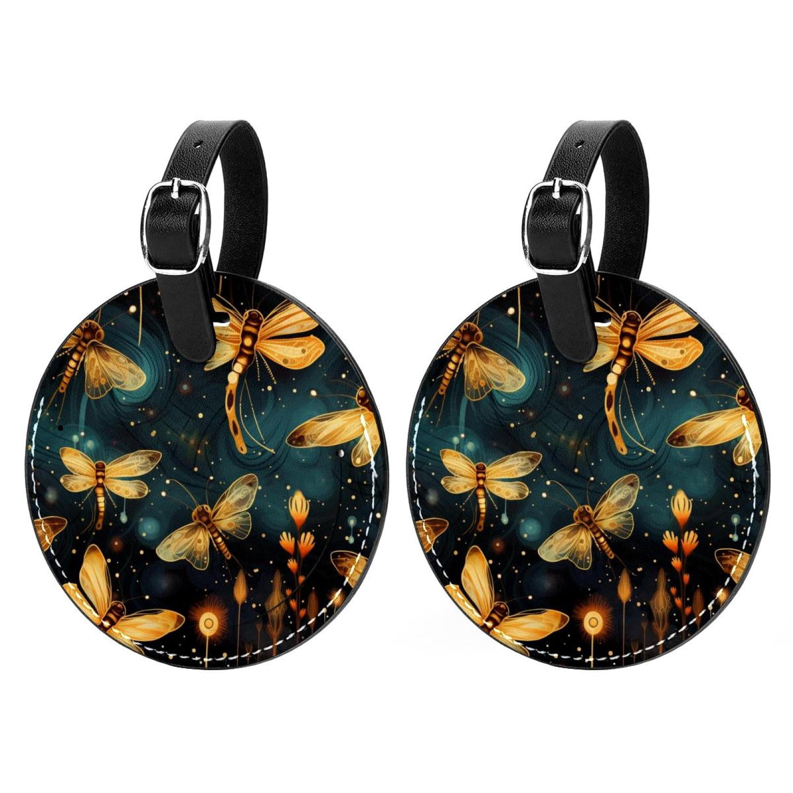 Firefly Premium PU Leather Luggage Tags 2 Pack - Travel Tag & Bag Tags ...