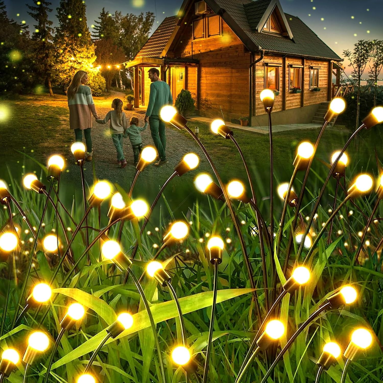 Firefly Solar Garden Lights – 8-Pack Starburst LED Swaying Solar Lights ...