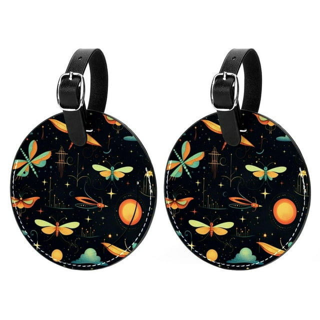 Firefly Stylish PU Leather Travel Tag 2-Pack for Luggage - Bag Tags Set ...