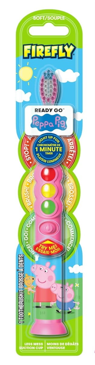 Firefly Toothbrush With Light Up Timer 1 Min Peppa Pig(Soft) (Pack of 3 ...