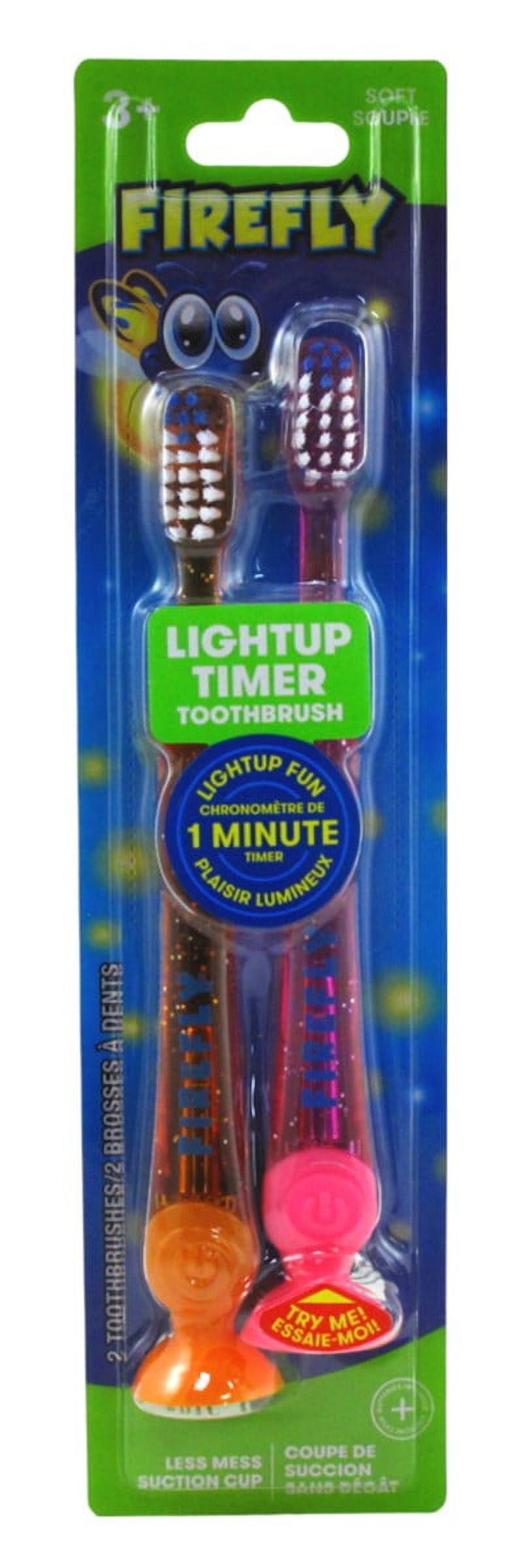 Firefly Toothbrush With Light Up Timer 1 Min Soft 2-Count (Pack of 3 ...