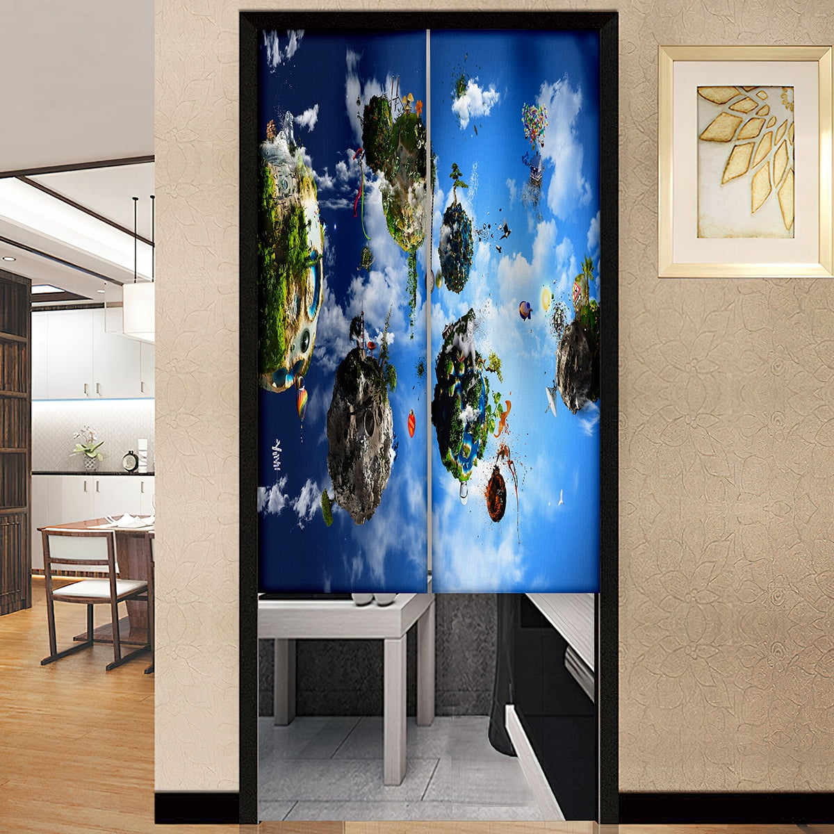 Firefly Tree Printed Door Curtain Mystic Forest Nature Scenery Bedroom ...