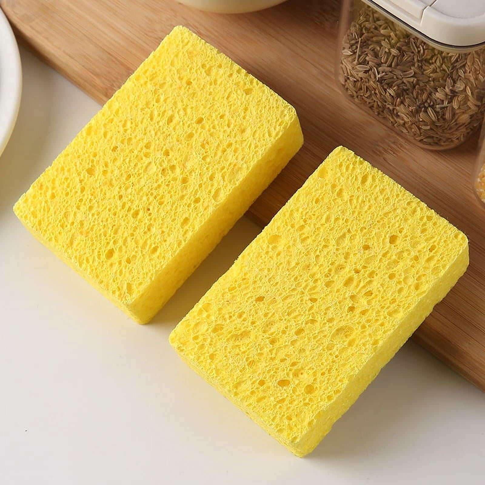 Firefly hope 10 pieces natural wood pulp cotton sponge wipe yellow ...