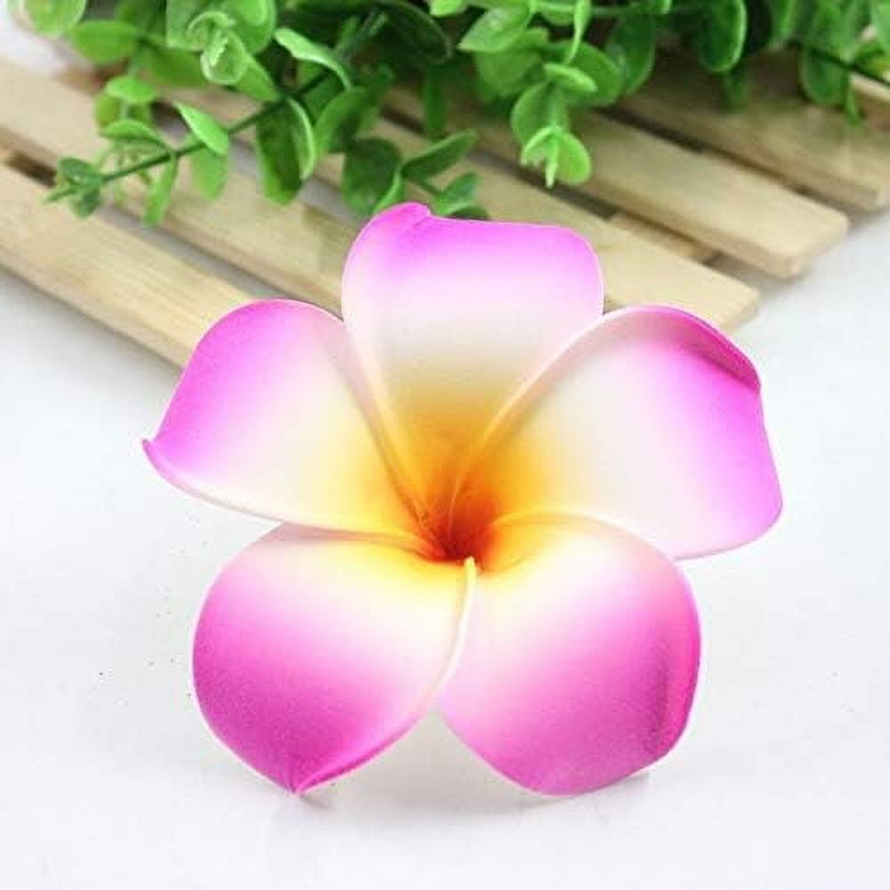 Firefly hope 10Pcs 9cm Plumeria Hawaiian Foam Frangipani Artificial ...