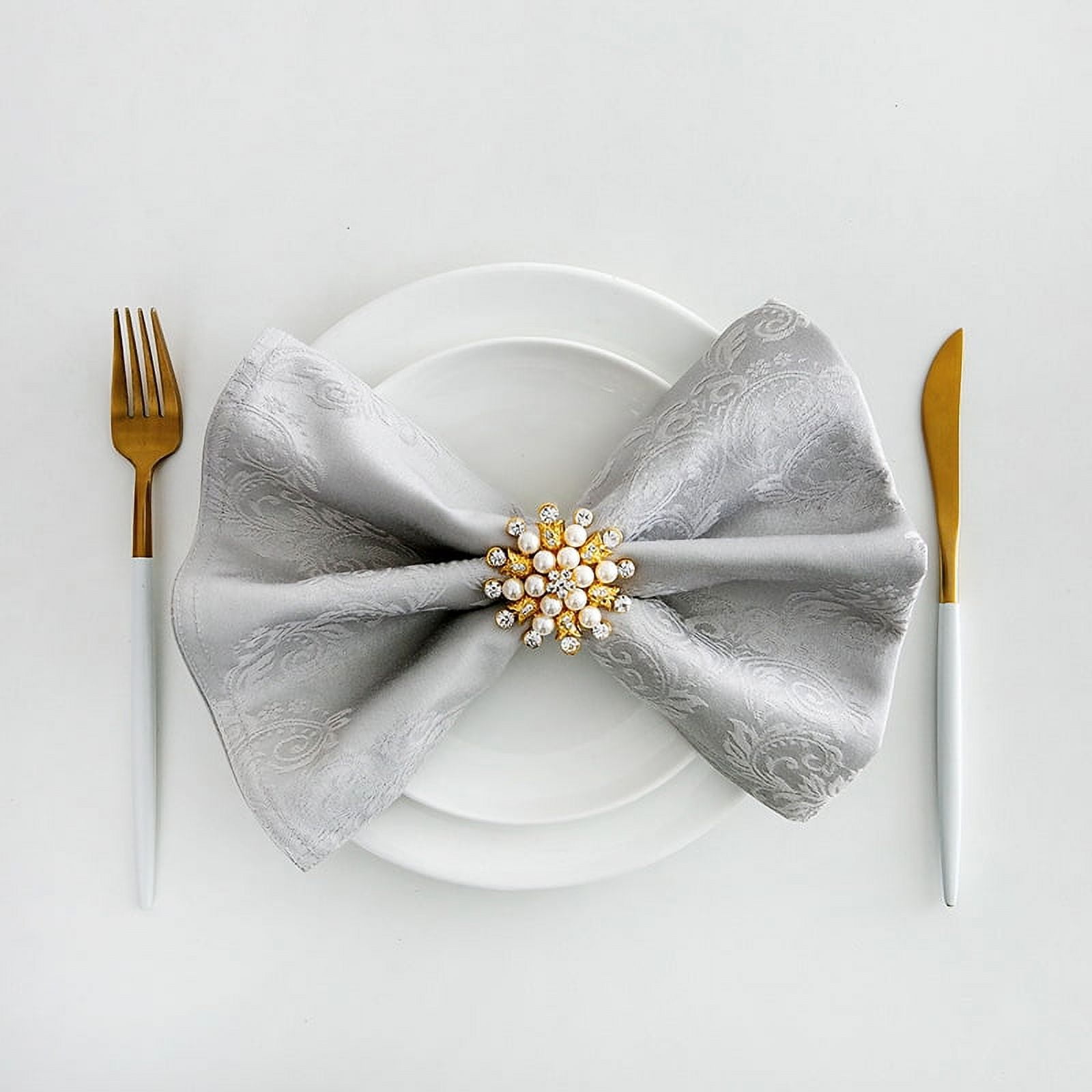 Firefly hope 2 Pack Damask Cloth Napkins 19.68 x 19.68 Inch, Jacquard ...