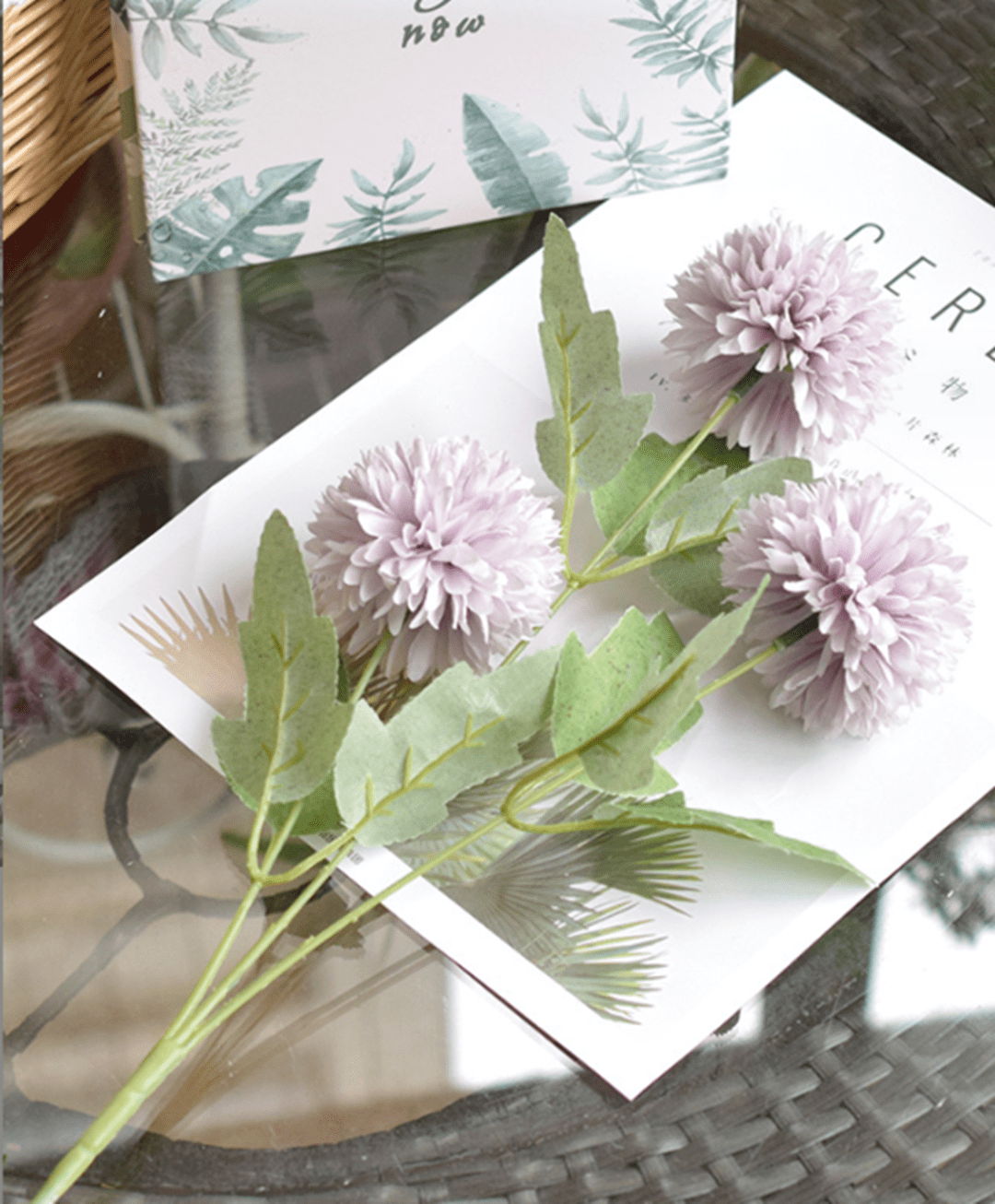 Firefly hope 3pcs 3 headed Table Tennis Chrysanthemum Artificial ...