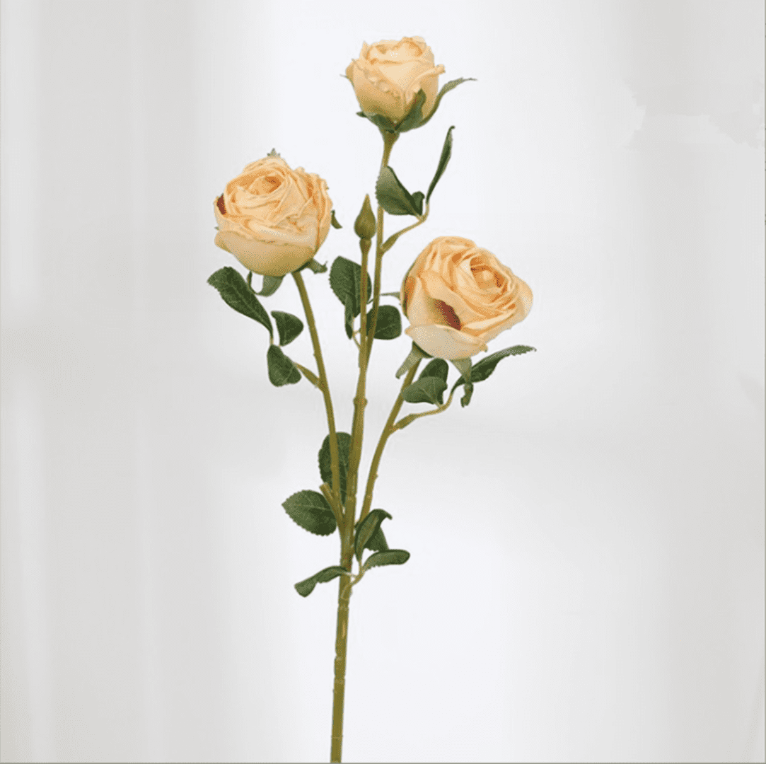 Firefly hope 3pcs 3headed Roses Artificial Flowers, Fake flowers ...