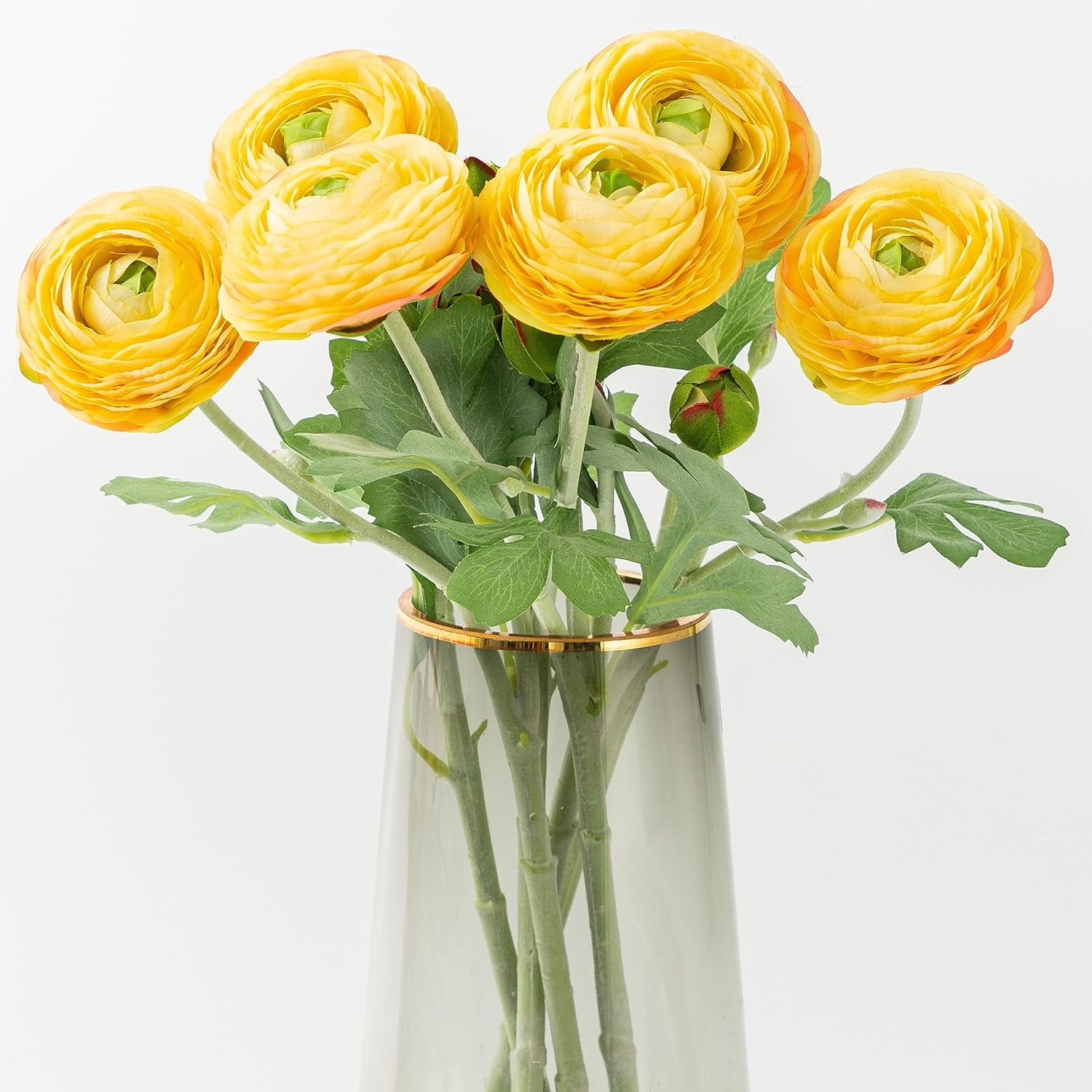 Firefly hope Artificial Ranunculus Flowers with Real Touch Stem, Silk ...
