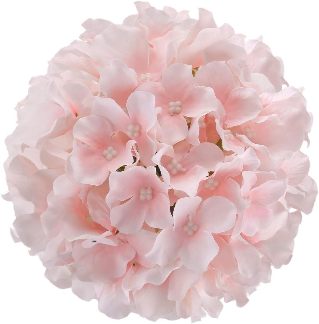 Firefly hope Silk Hydrangea Head Artificial Flower Head with Stem Home ...