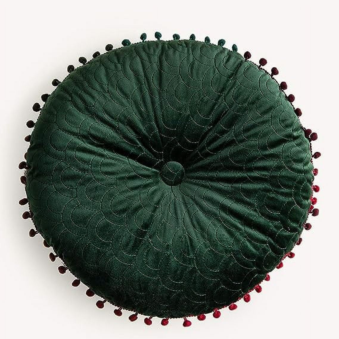 Firefly hope Velvet Soft Round Chair Pads Cute Gradient Pom Pom Indoor ...