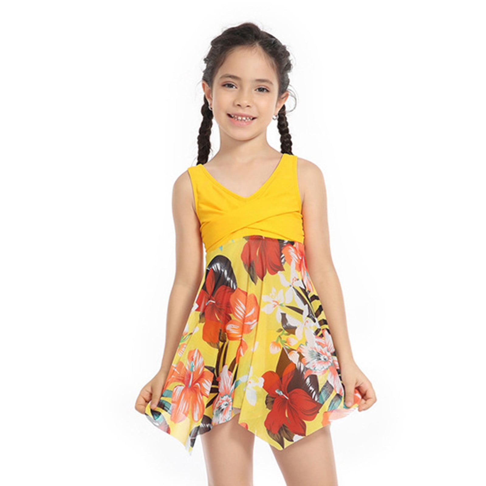 Firefox Girls One Piece Swimsuit Cutout High Waisted Tie Knot 2 Piece ...