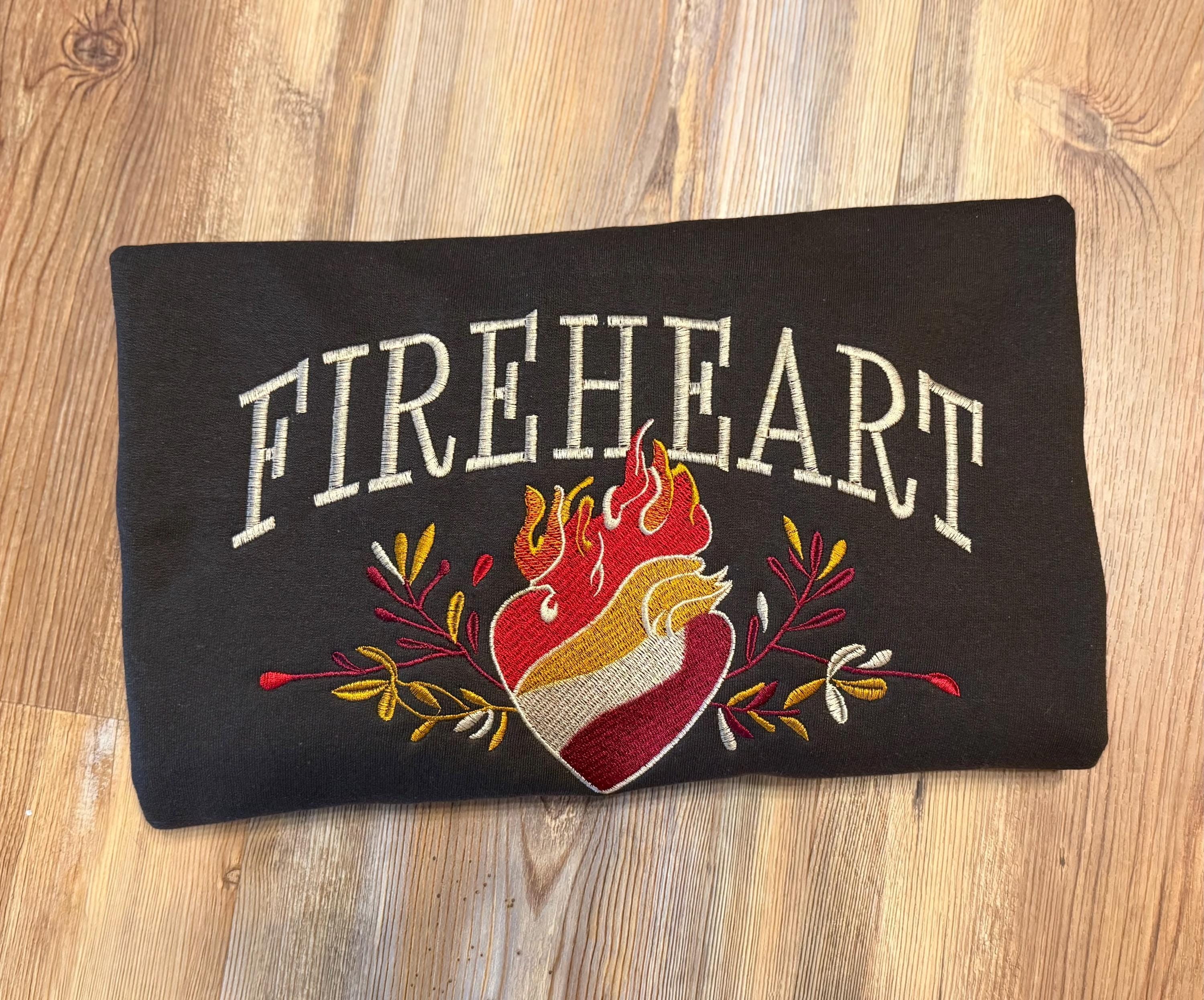 Fireheart Embroidered Crewneck | Throne of Glass Inspired Sweatshirt | Bookish Gift for Readers ...