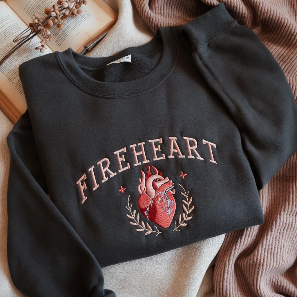 Fireheart Embroidered Sweatshirt, To Whatever End Shirt, SJM ...
