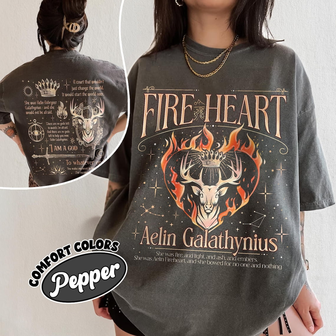 Fireheart TOG Fan Merch Comfort Colors Shirt, Aelin Galathynius ...