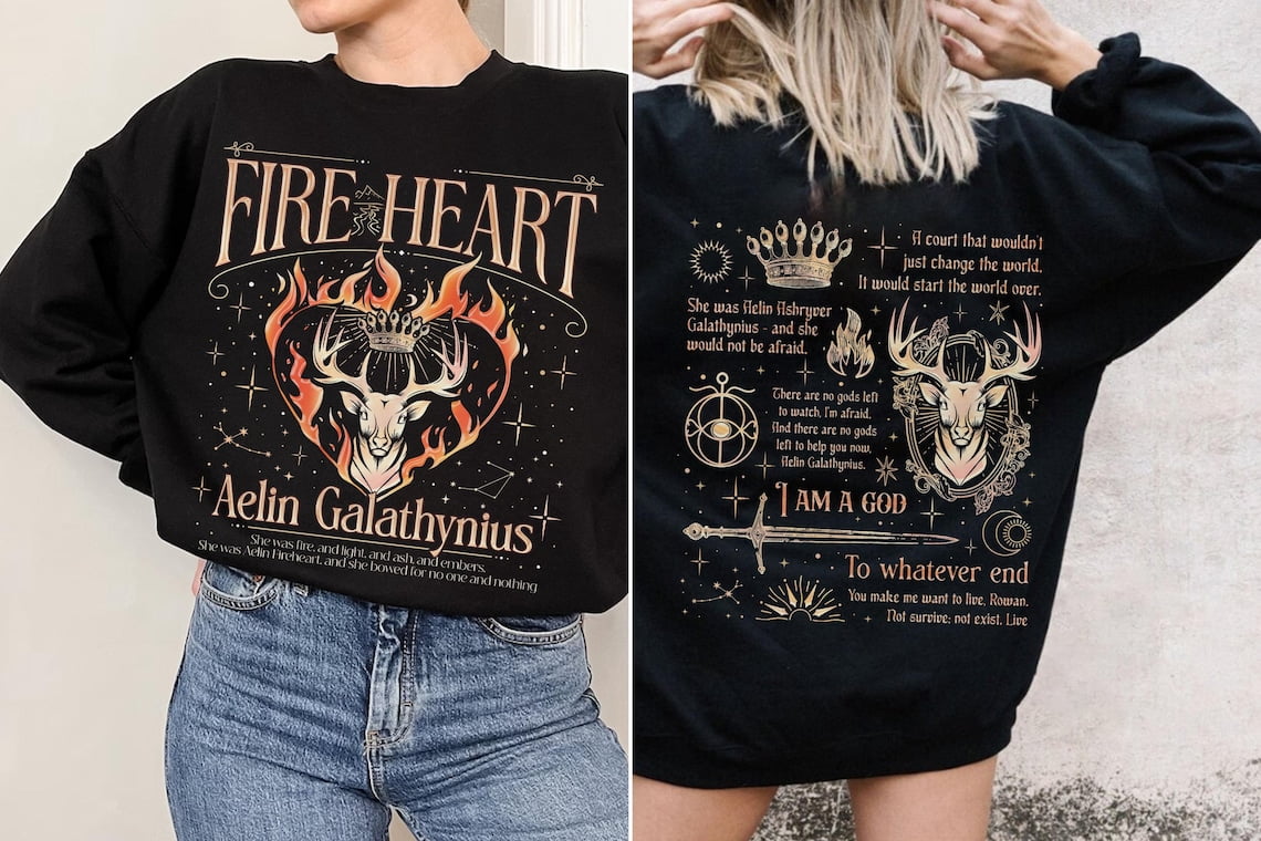 Fireheart Tog Fan Merch Sweatshirt, Aelin Galathynius Fireheart T Shirt ...