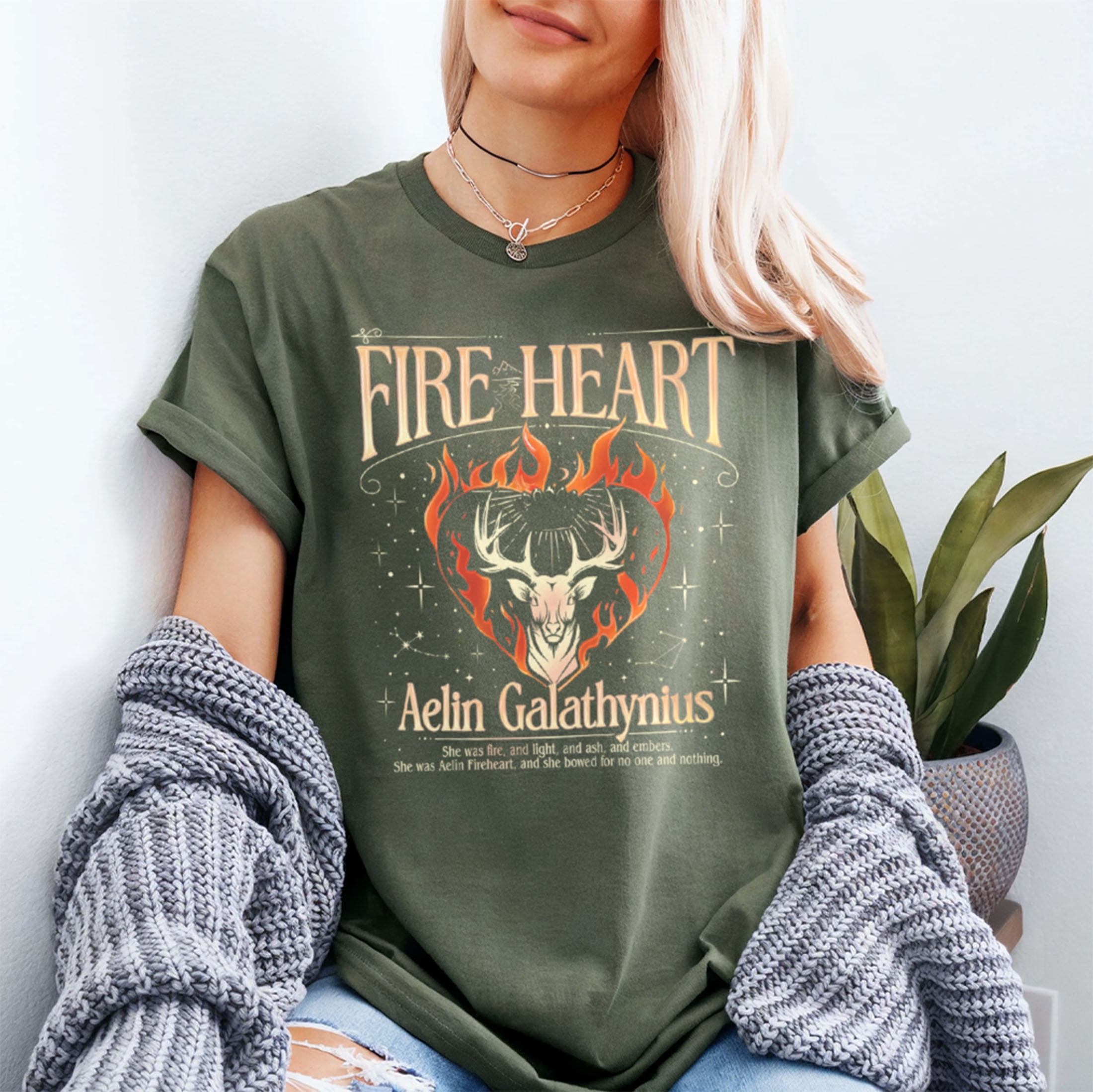 Fireheart Tog Fan Merch T-Shirt, Aelin Galathynius Fireheart T-Shirt ...