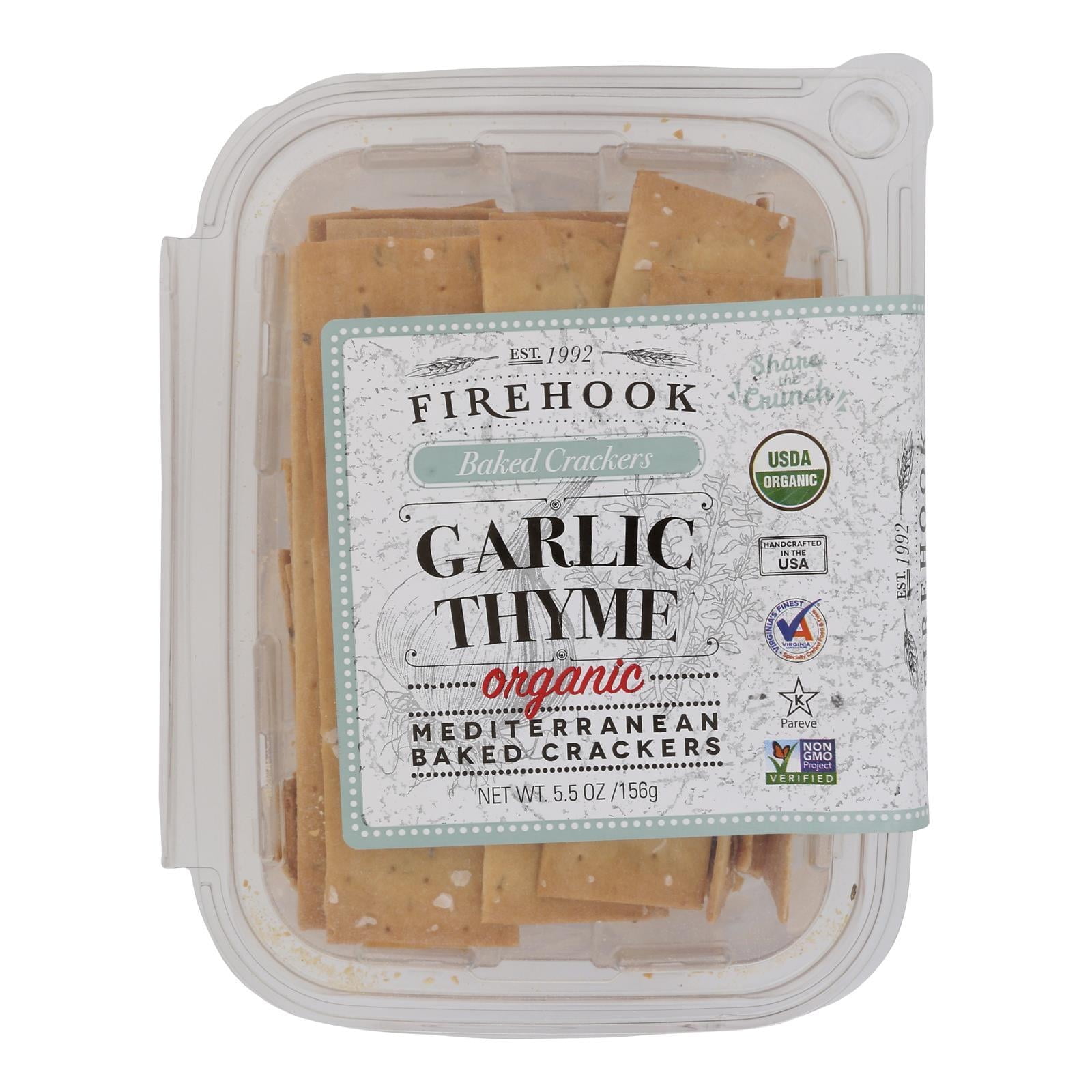 Firehook - Crackers Garlic Thyme - Case of 8-5.5 OZ - Walmart.com