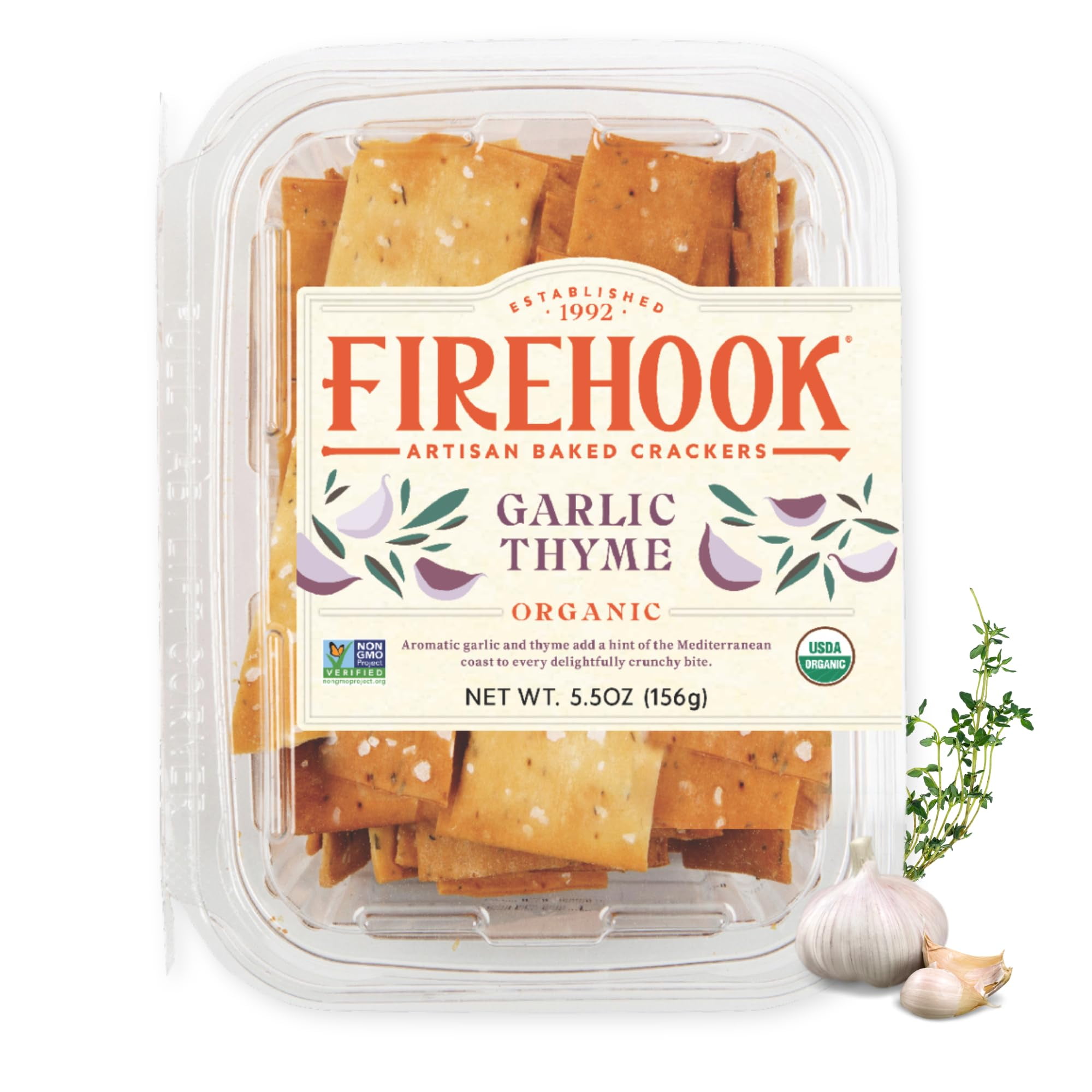 Firehook Garlic Thyme Crackers BCF26 - Artisan Baked, Craveably Crunchy ...